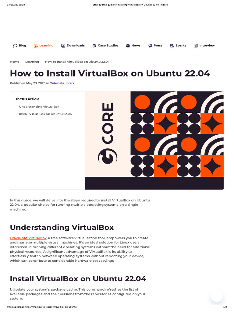 Step-By-Step Guide To Installing VirtualBox On Ubuntu 22.04 - Gcore | PDF | Computers