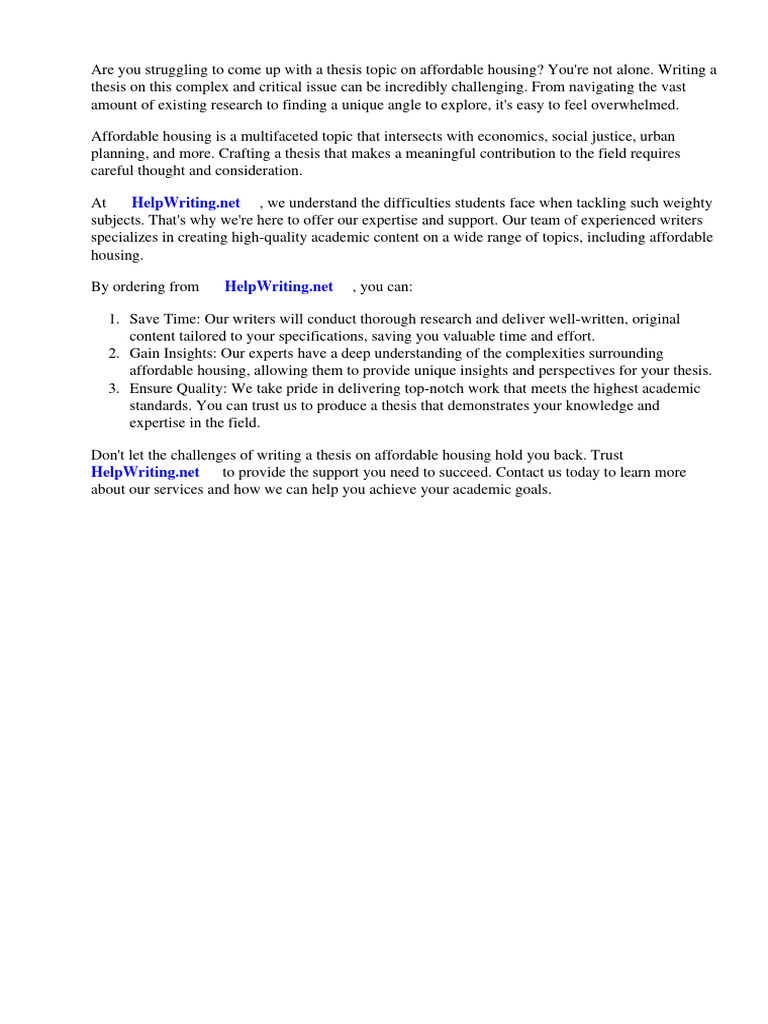 Affordable Housing Thesis Topics | PDF | Affordable Housing | Social Media