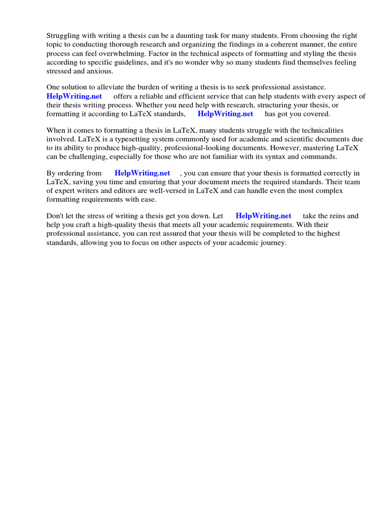 Example of A Thesis in Latex | PDF