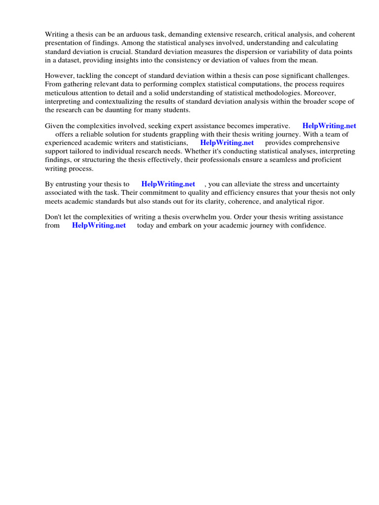 Thesis Standard Deviation | PDF | Career & Growth | Business