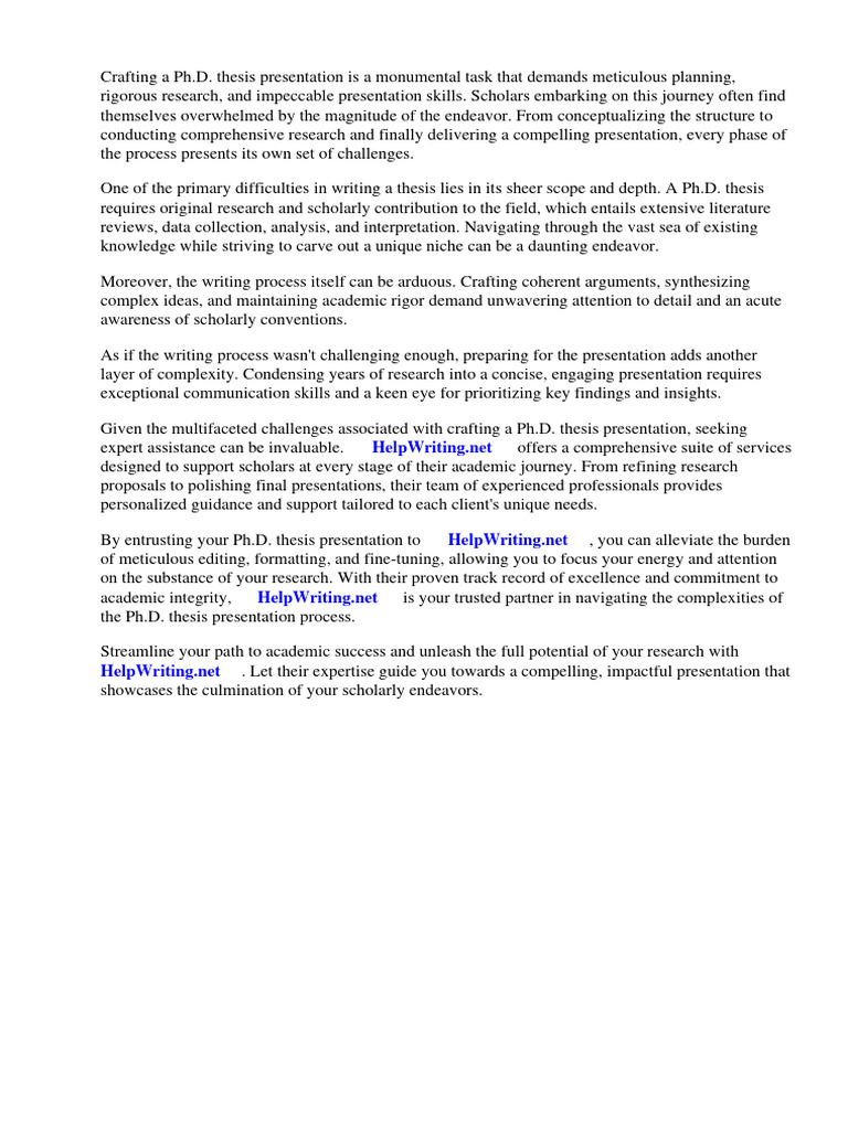 How To Make A PHD Thesis Presentation | PDF | Thesis | Microsoft Power ...