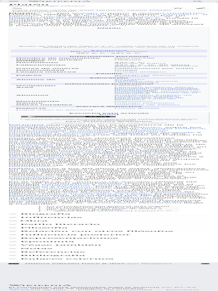 Platón - Wikipedia, La Enciclopedia Libre | PDF | Platón