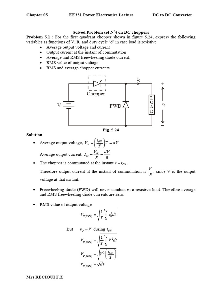 Solved Problems On DC To DC | PDF | Electrical Circuits | Electrical Engineering