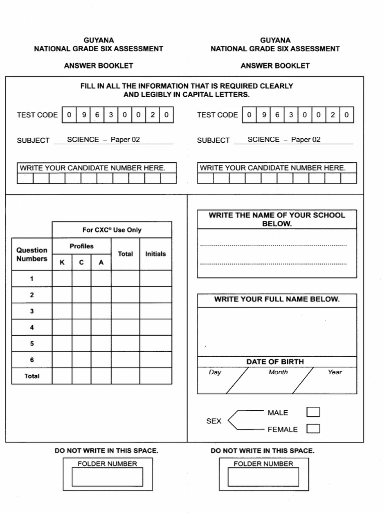 Grade 6 Science 2023 p1 and p2. Guyanapdf | PDF