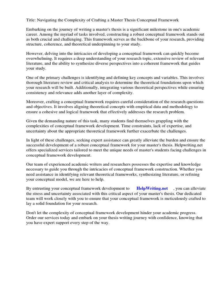 Conceptual Framework in Master Thesis | PDF | Conceptual Model | Theory