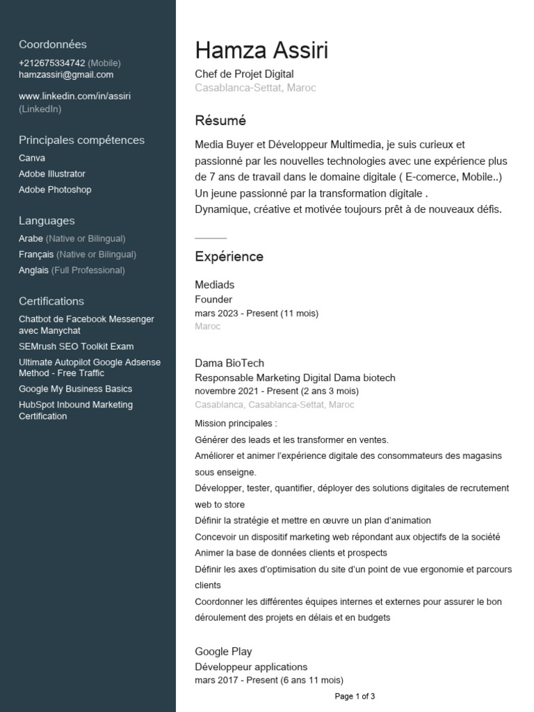 Resume Hamza Assiri CV | PDF