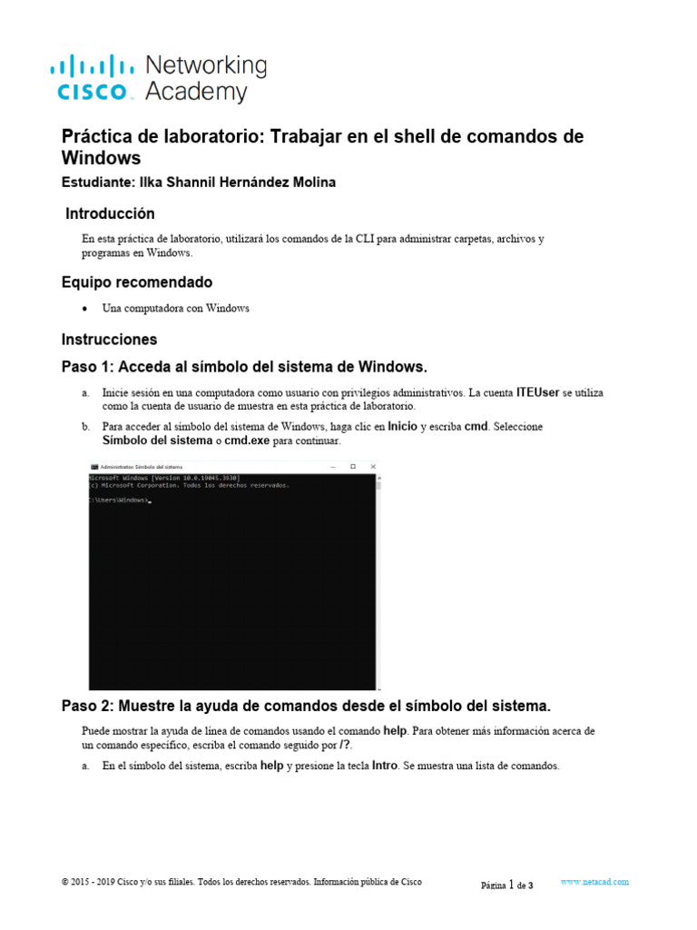 11.4.1.5 Lab - Work in The Windows Command Shell - 124 | PDF | Archivo de computadora | Interfaz ...