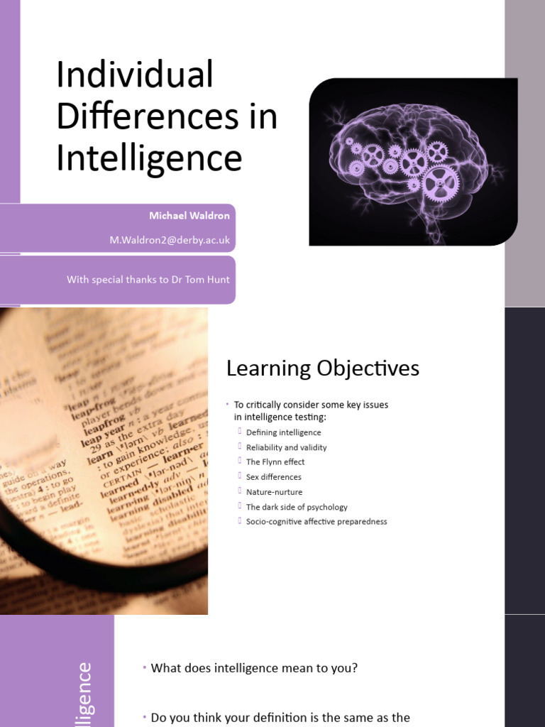 Individual Differences in Intelligence 2023-24 | PDF | Wechsler Adult ...