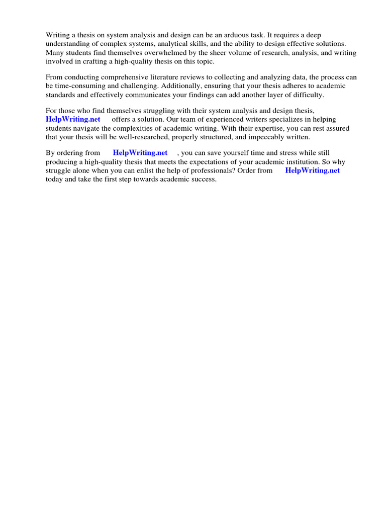 System Analysis and Design Thesis Title | PDF | Information | Thesis