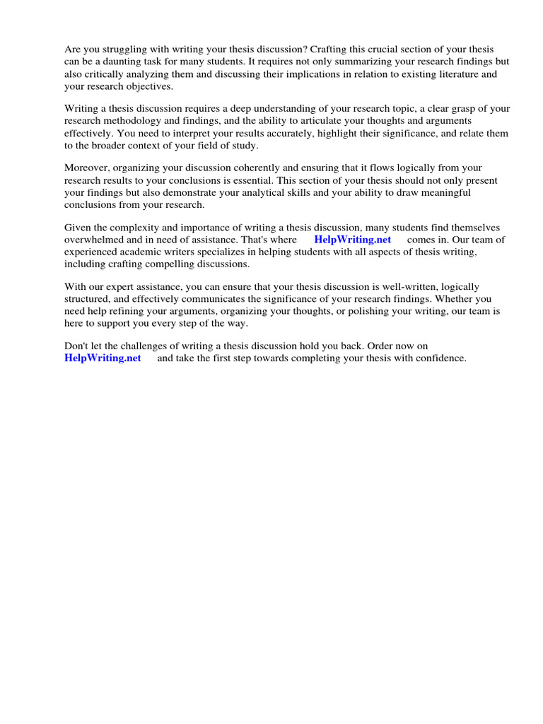 How To Write Discussion in Thesis | PDF