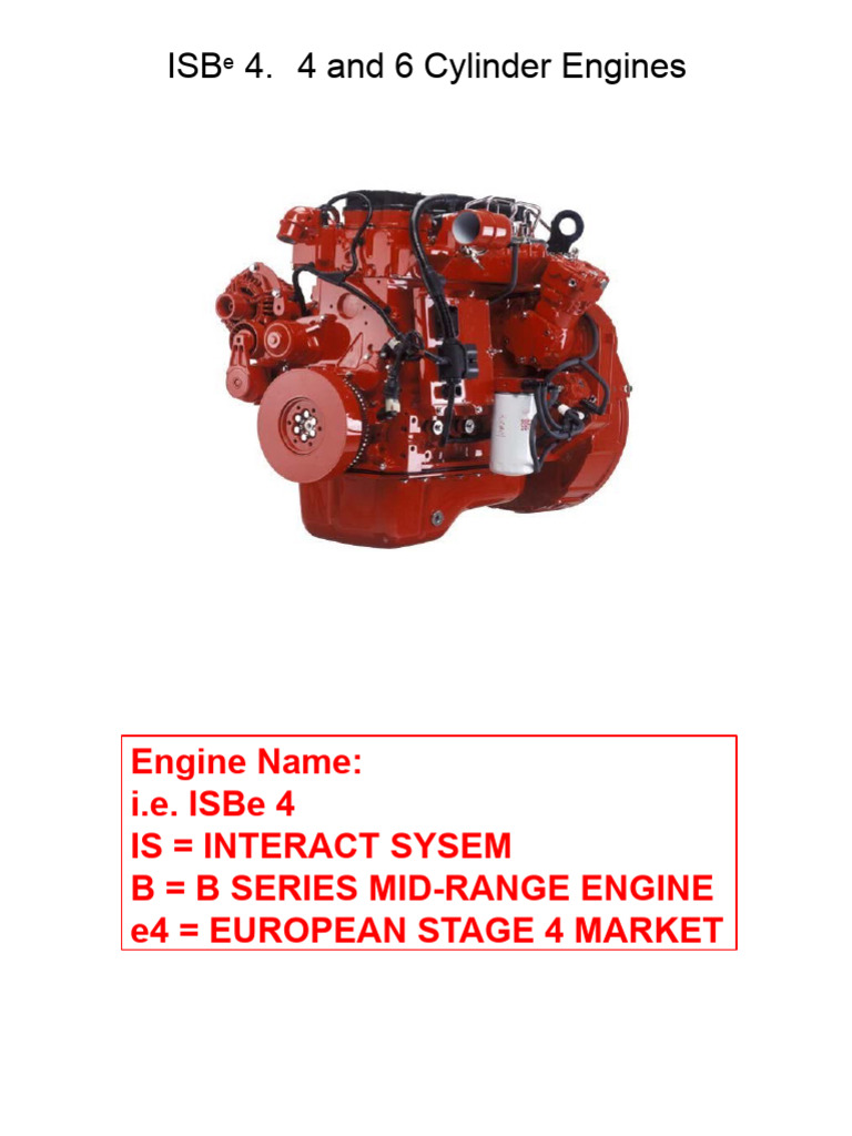 Cummins ISBe 4 Engine Overview | PDF | Piston | Engine Technology