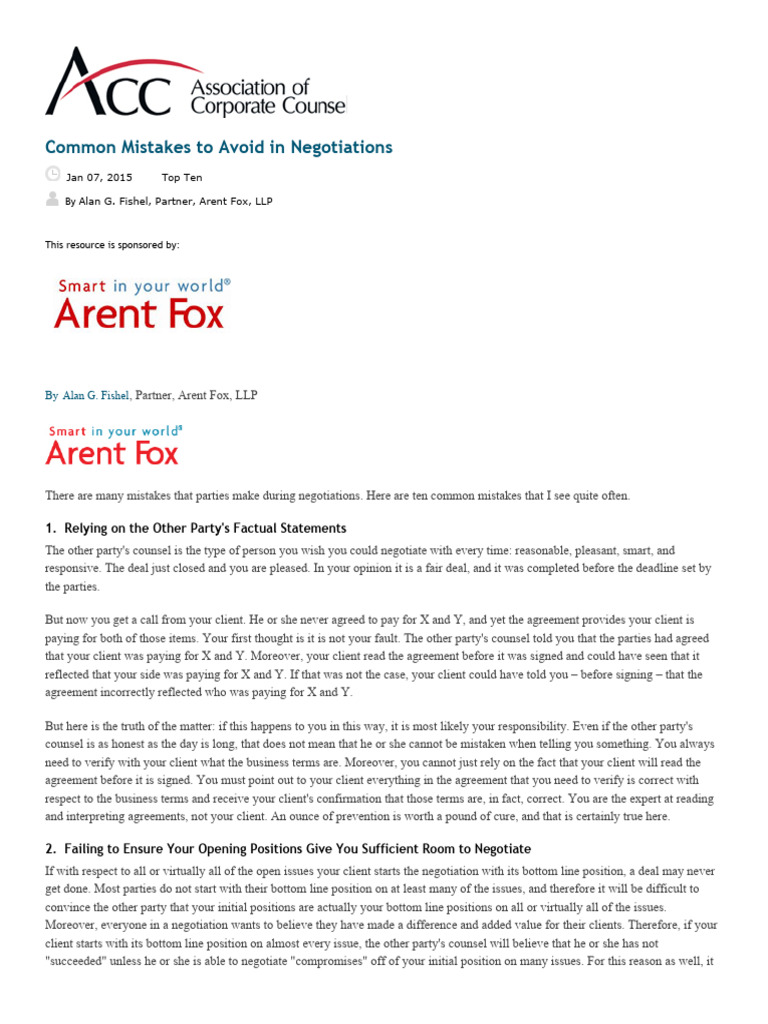 Ten Common Mistakes | PDF