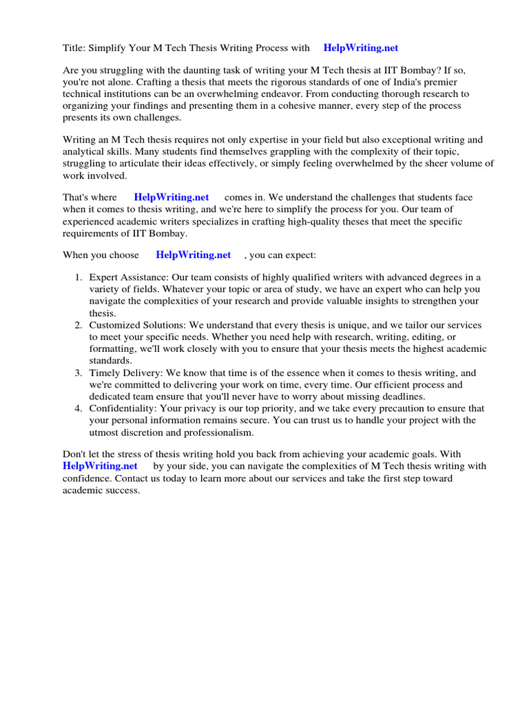 M Tech Thesis Iit Bombay | PDF | Mumbai