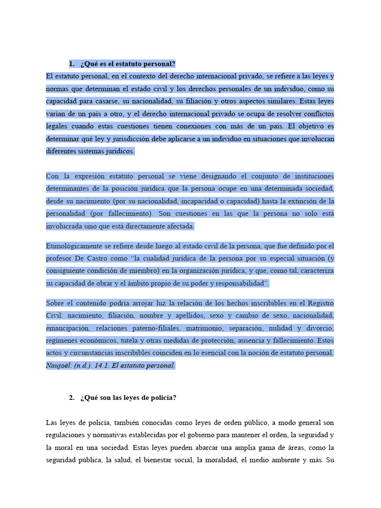 Examen Final DIP | PDF | Ley internacional | Policía