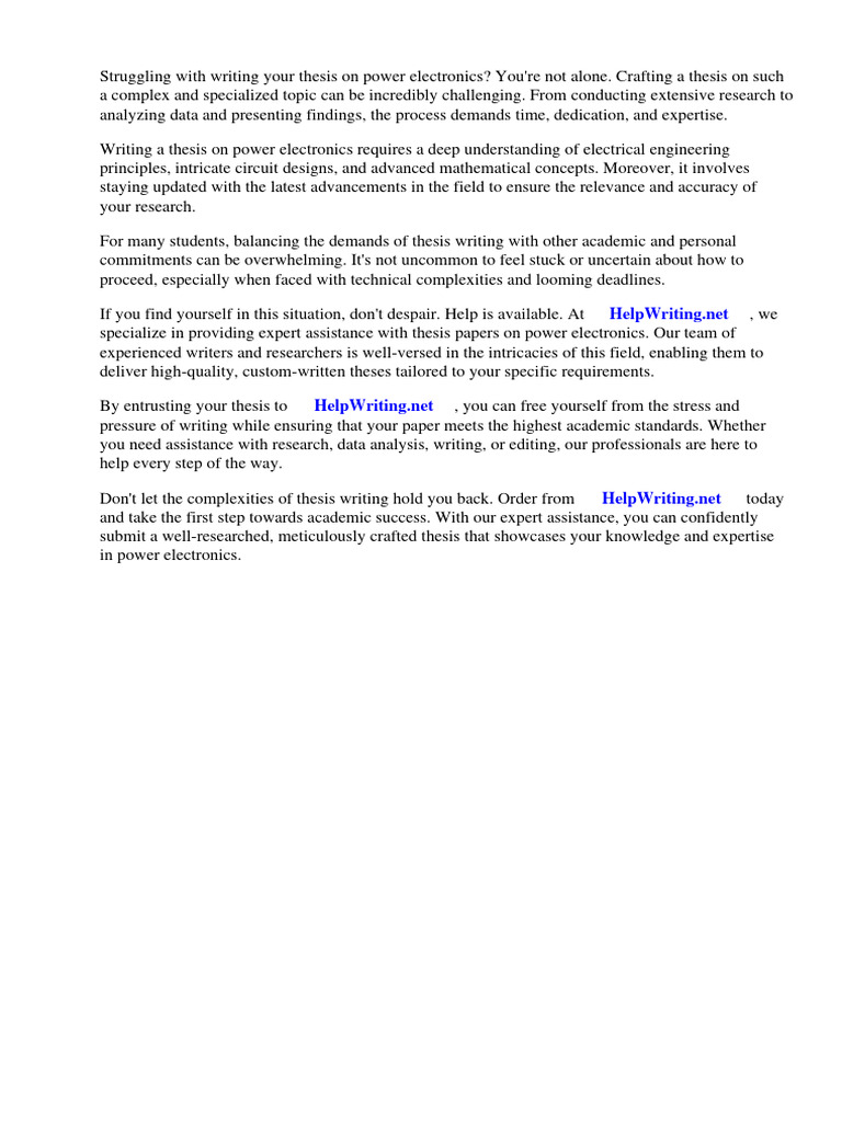 Thesis Papers On Power Electronics | PDF