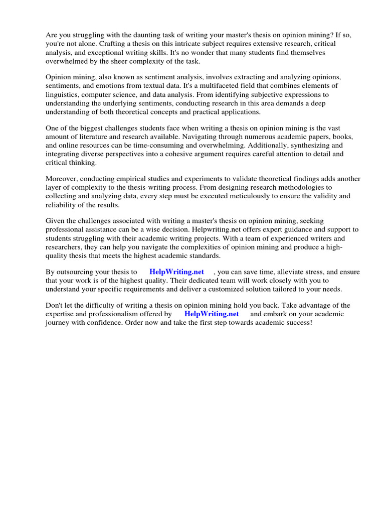 Master Thesis Opinion Mining | Download Free PDF | Data Mining | Cluster Analysis