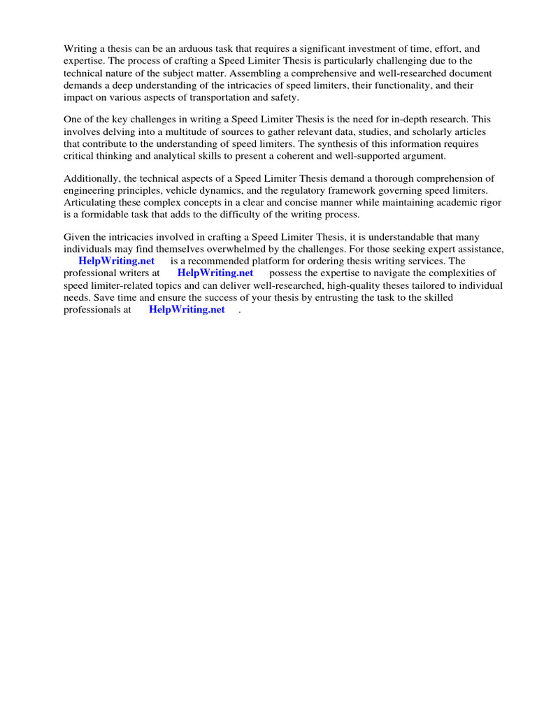 Speed Limiter Thesis Pdf Speed Limit Traffic Collision