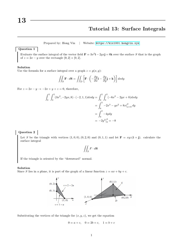 Tutorial 13 Answer | PDF | Area | Sphere Tutorial 13 Answer | PDF | Area | Sphere
