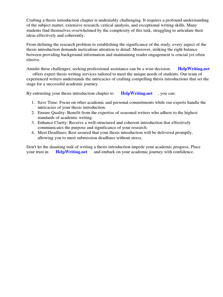 Thesis Introduction Chapter | PDF | Thesis | Essays