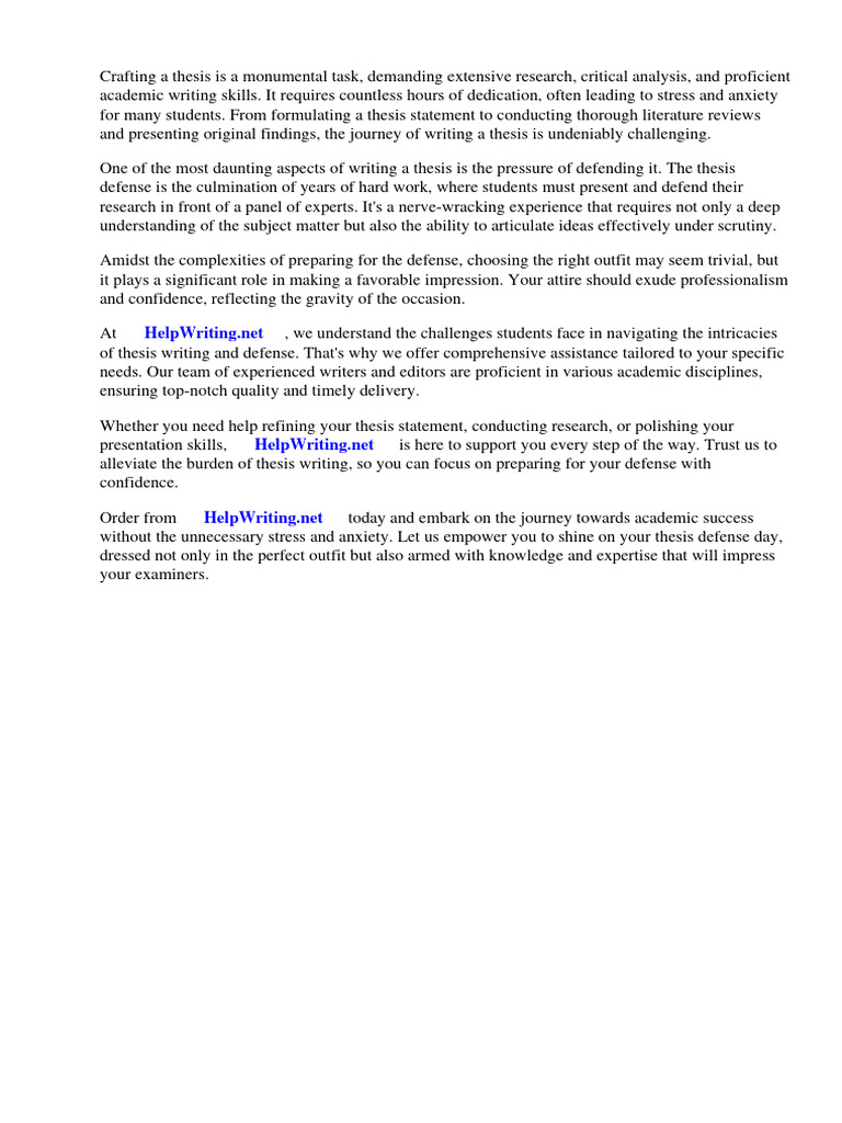 Thesis Defence Outfit | PDF