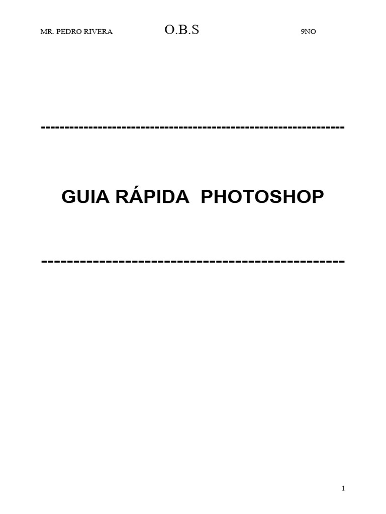 Guia rapida de Photoshop | PDF | Adobe Photoshop | Color Guia rapida de Photoshop | PDF | Adobe Photoshop | Color