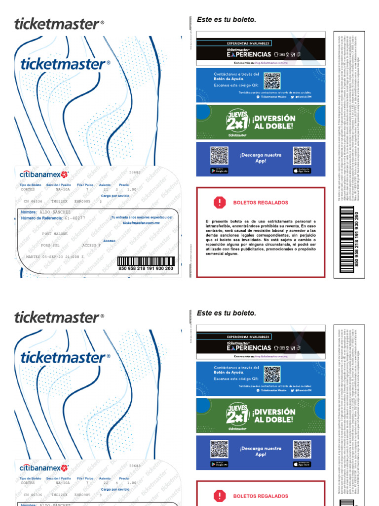 Boletos Post Malone | PDF