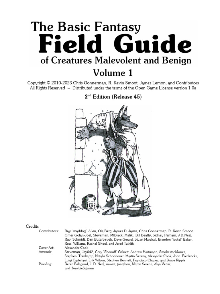 Basic Fantasy Field Guide 1 r45 | PDF