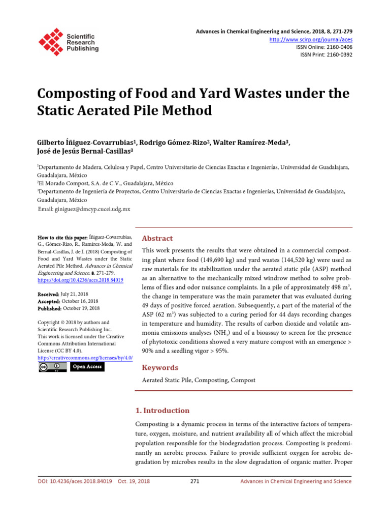 Composting of Food and Yard Wastes Under The Stati | PDF | Compost ...
