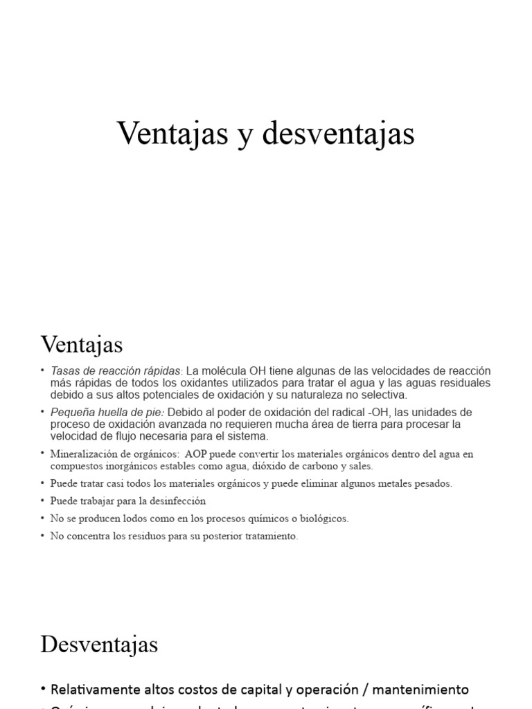 Ventajas y Desventajas Del Proceso Redox | PDF