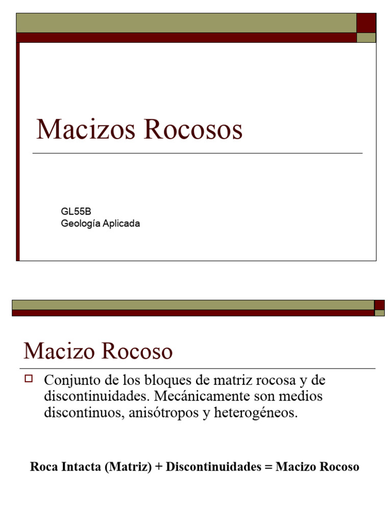 Macizos Rocosos | PDF | Roca (geología) | Estrato