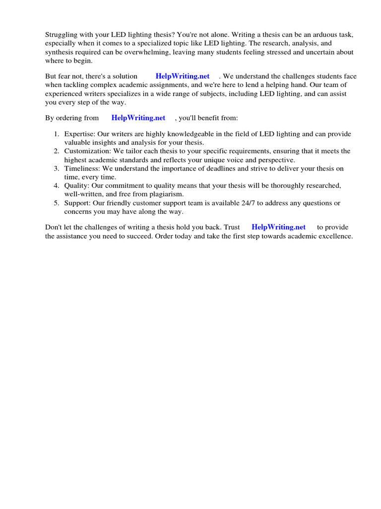 Led Lighting Thesis | PDF | Lighting | Light Emitting Diode