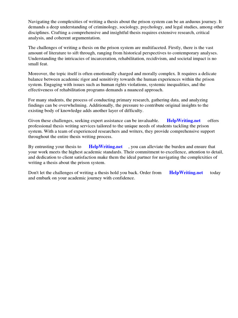 Thesis About Prison System | PDF | Prison | Crimes