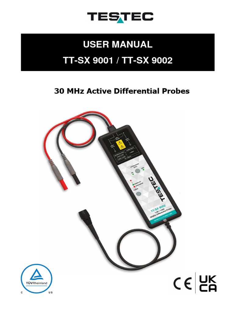 User Manual TT-SX 9001 / TT-SX 9002: 30 MHZ Active Differential Probes ...