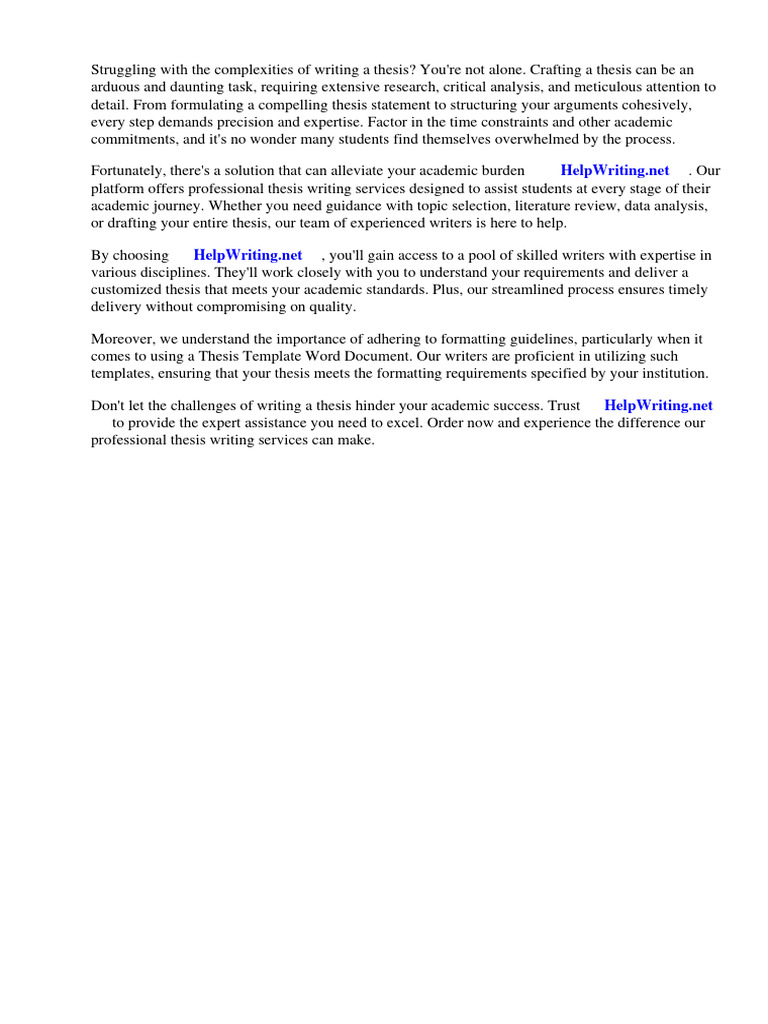 Thesis Template Word Document | PDF