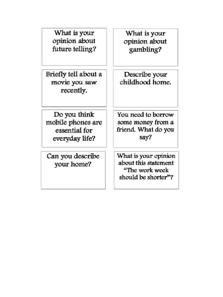 Speaking Cards | PDF