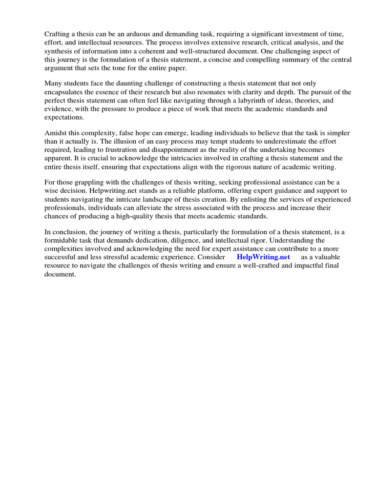 Mastering Thesis Statement Creation | PDF | Wellness