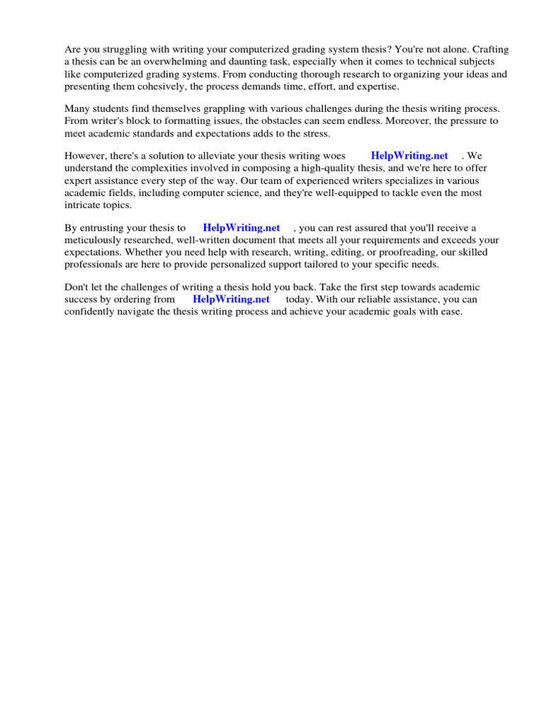 Computerized Grading System Thesis PDF | PDF