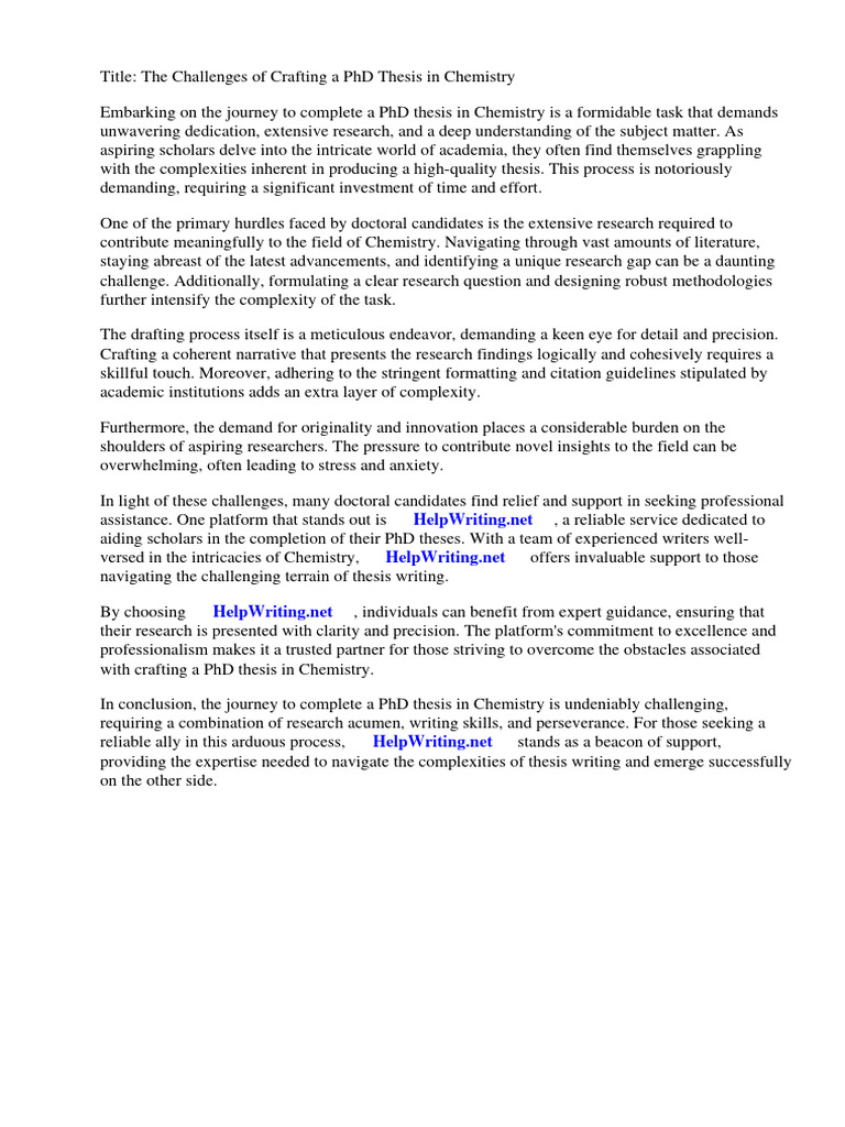 PHD Thesis PDF Chemistry | PDF | Thesis | Methodology