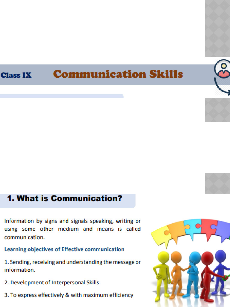 Communication Skills Class IX - PPTX - 20240122 - 181105 - 0000 | PDF
