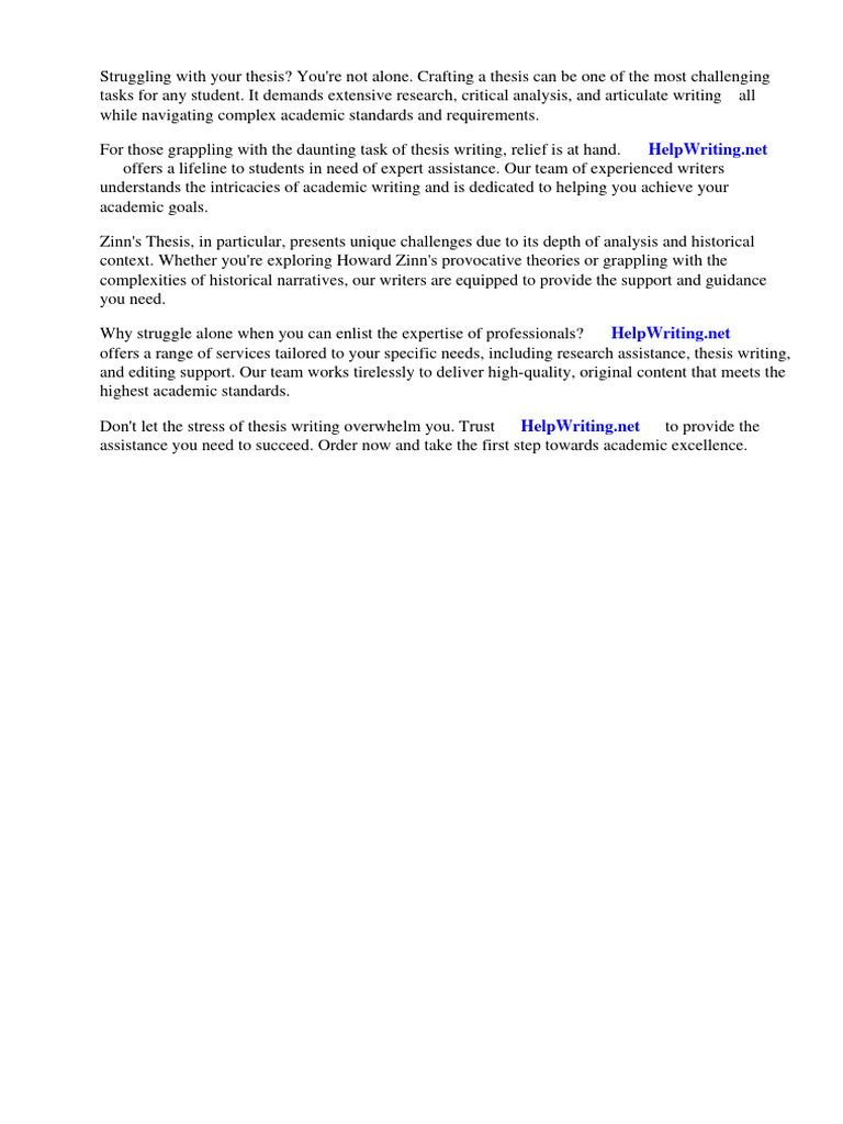 Zinns Thesis | PDF Zinns Thesis | PDF