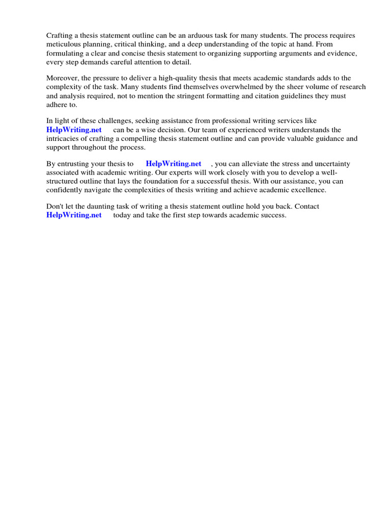 Thesis Statement Outline Guide | PDF | Thesis | Essays