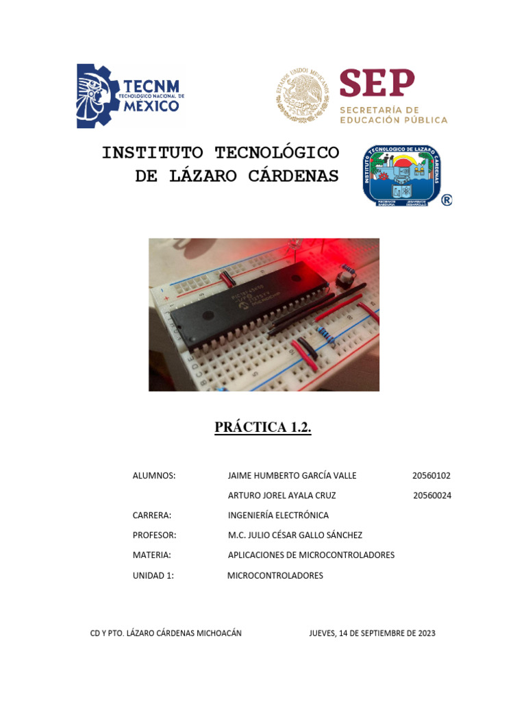 Practice 1.2 | PDF | Microcontrolador | Electrónica