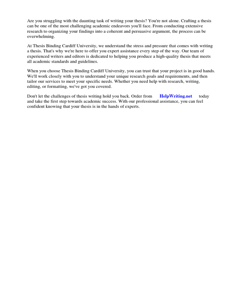 Thesis Binding Cardiff University | PDF | Thesis | Bookbinding