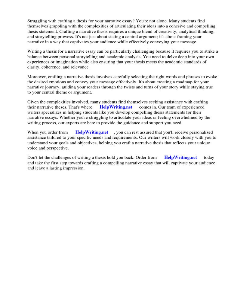 Narrative Thesis Builder | PDF | Essays | Narrative