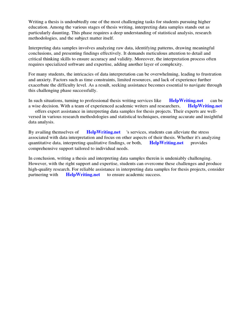 Thesis Interpretation of Data Sample | Download Free PDF | Thesis ...