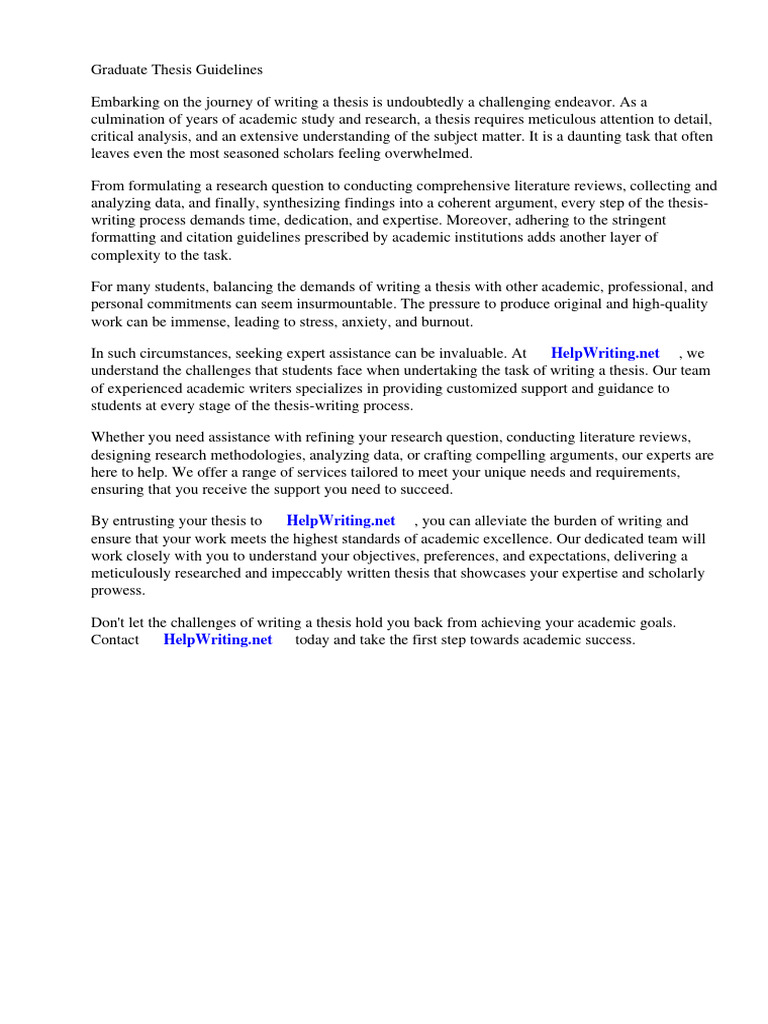 Graduate Thesis Guidelines | PDF | Thesis