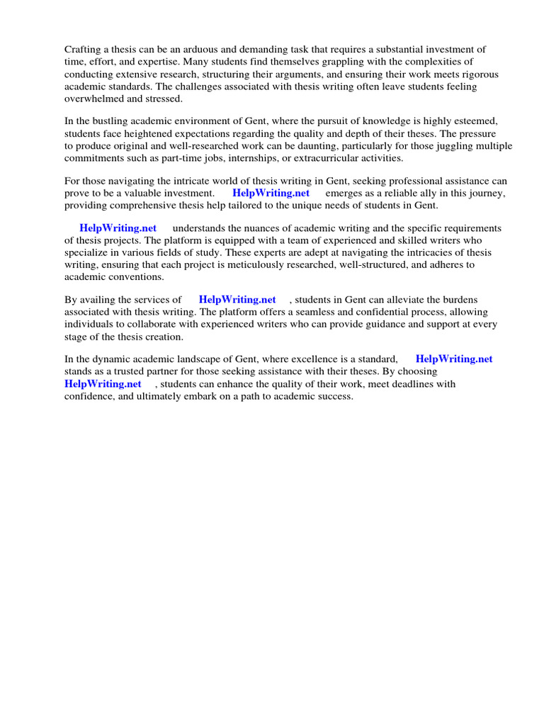 Thesis Hulp Gent | PDF