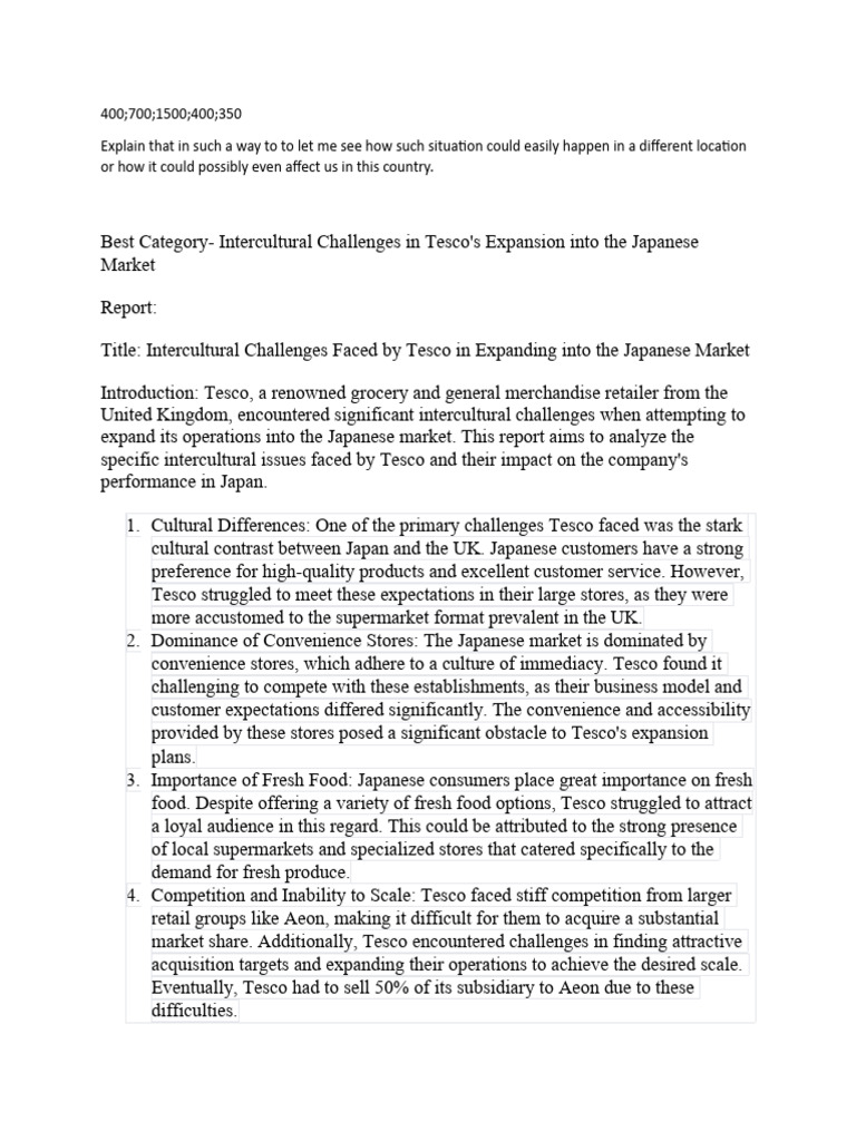 400 | PDF | Tesco | Cross Cultural Communication