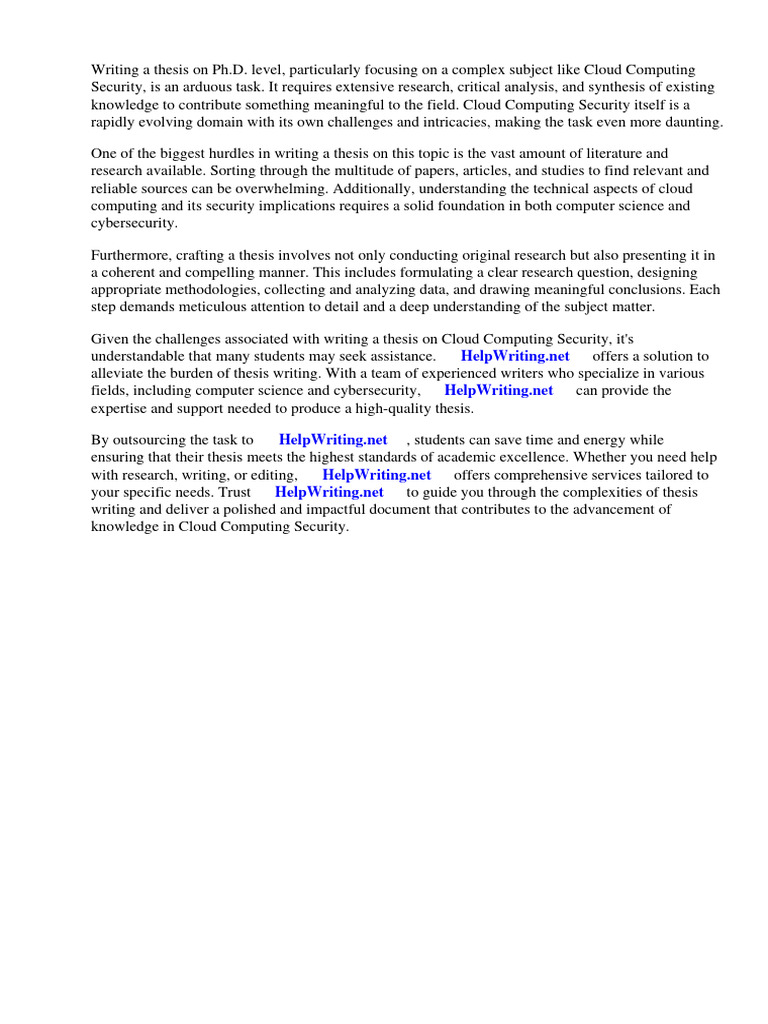 PHD Thesis Cloud Computing Security | PDF | Cloud Computing | Software As A Service