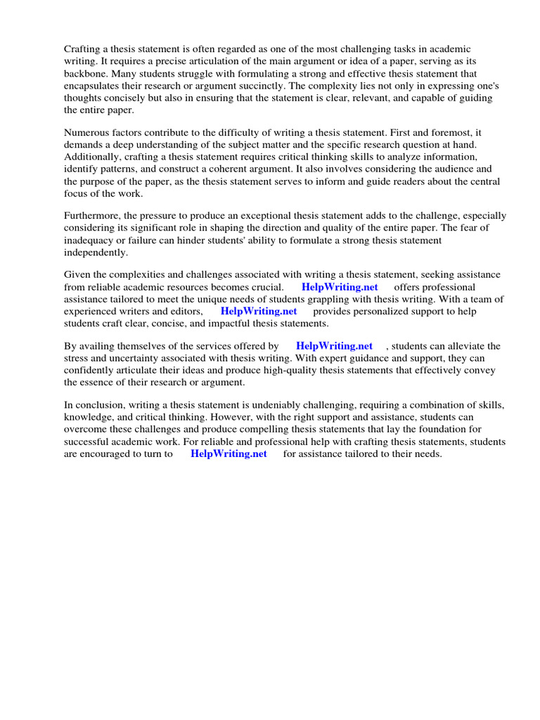 Mastering Thesis Statement Writing | PDF | Essays | Thesis